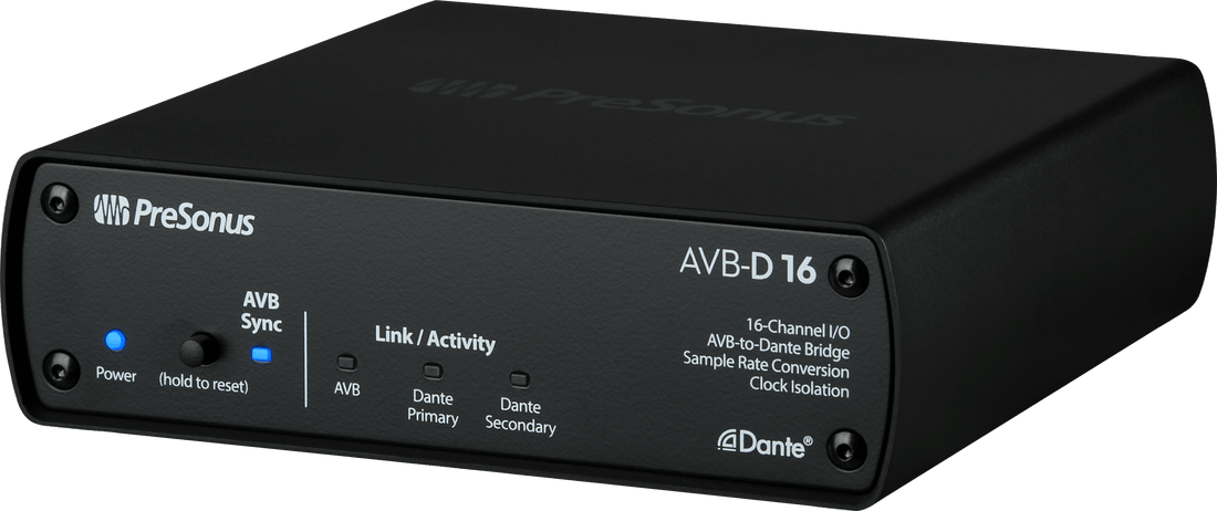 AVB-D16 16x16 AVB-to-Dante Bridge – PreSonus